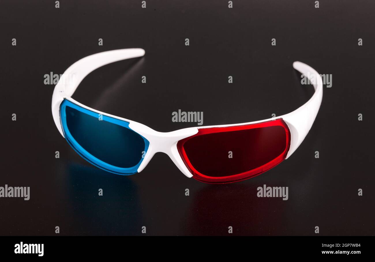 3d Anaglyph eyeglasses isolated on white background Stock Photo - Alamy