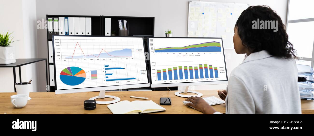 Business Analyst Woman Using Computer Data Tech Stock Photo - Alamy