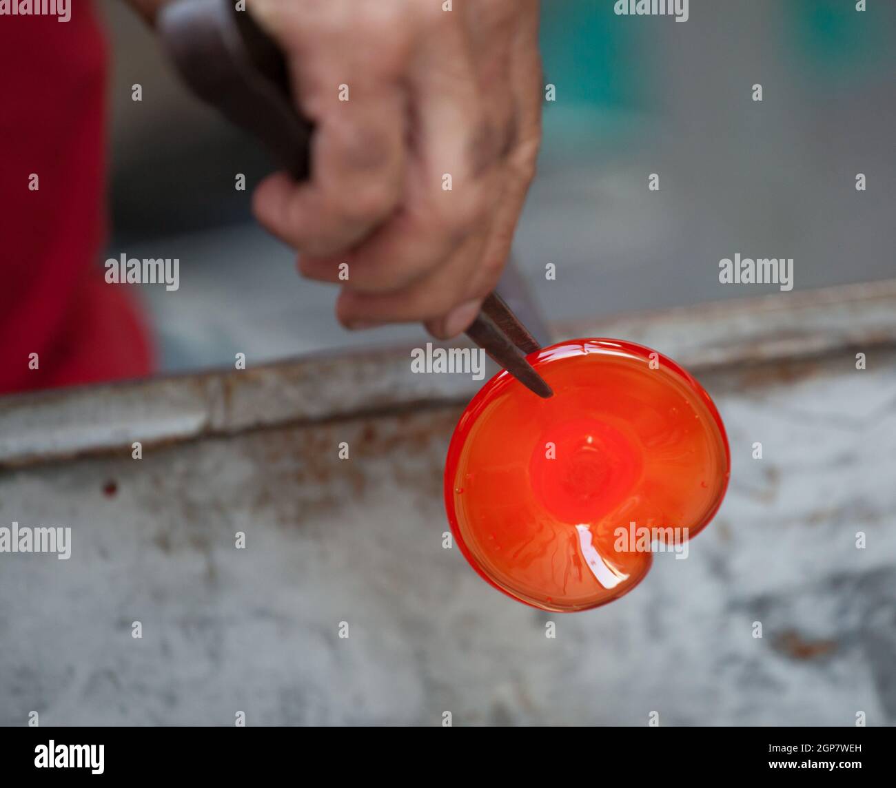 Handcrafted of glass blowing. Ancient craft for production of of ...