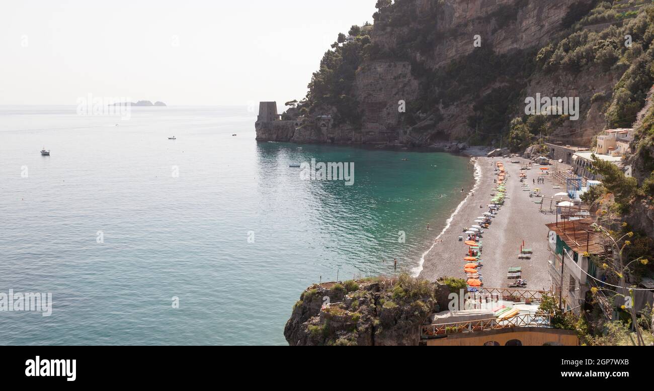 Spiaggia dei Sassolini, famous beach in Scauri, Italy Stock Photo - Alamy