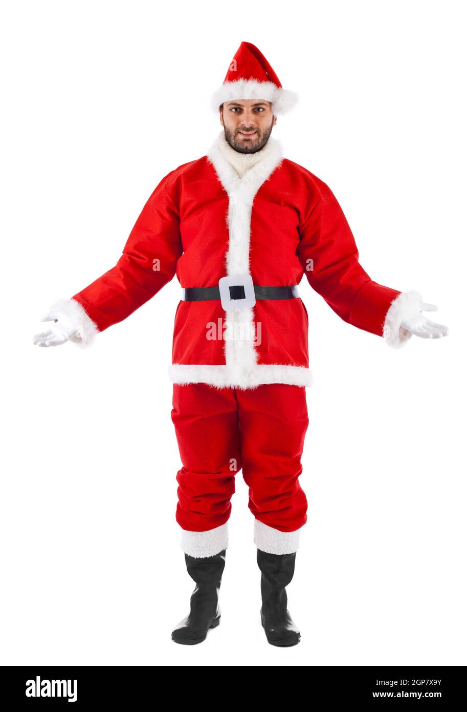 Santa Claus standing isolated on white background Stock Photo - Alamy
