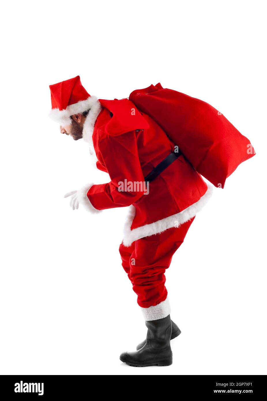 Santa Claus standing isolated on white background Stock Photo - Alamy