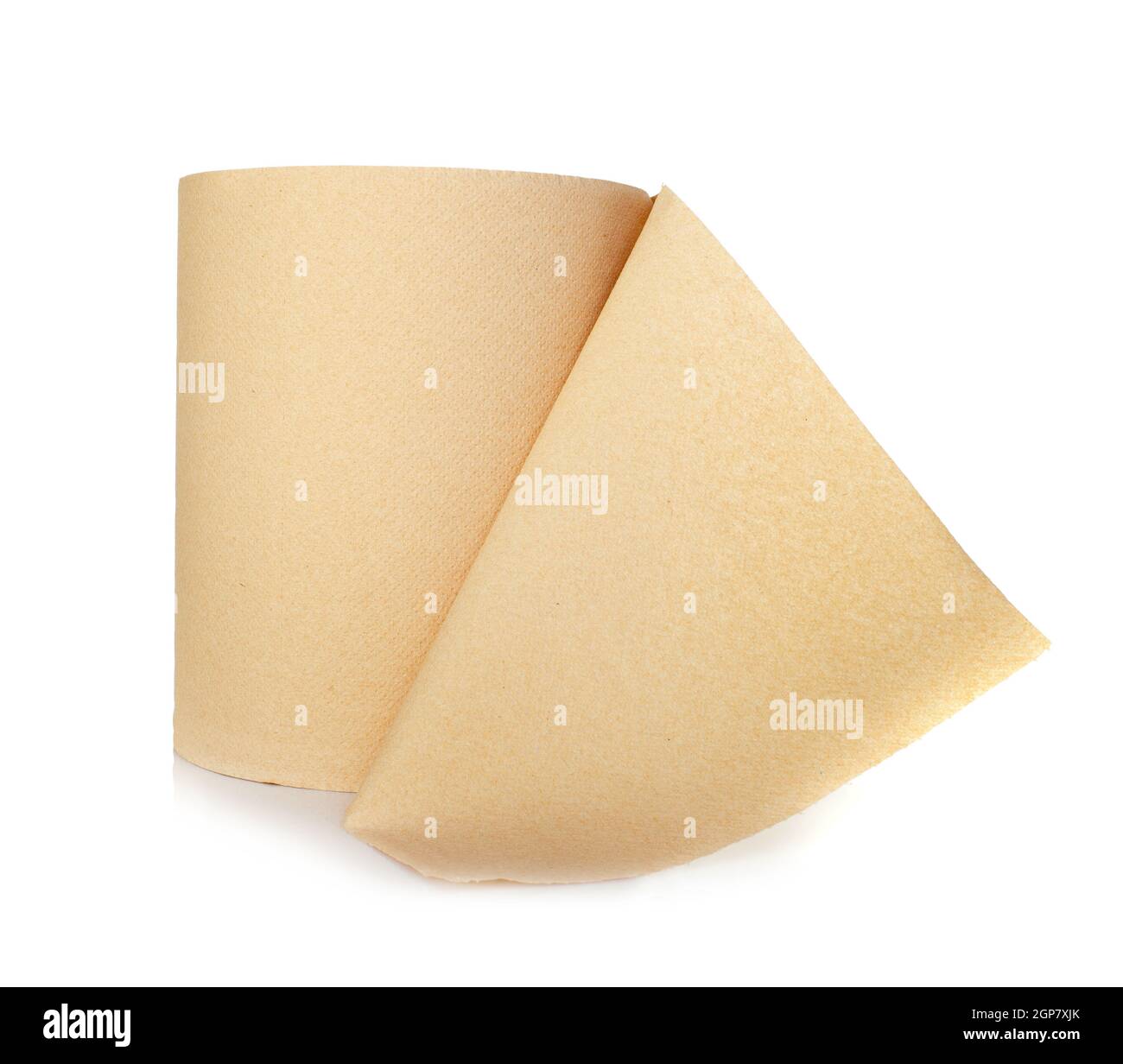 Roll of recycled paper on white background Stock Photo - Alamy