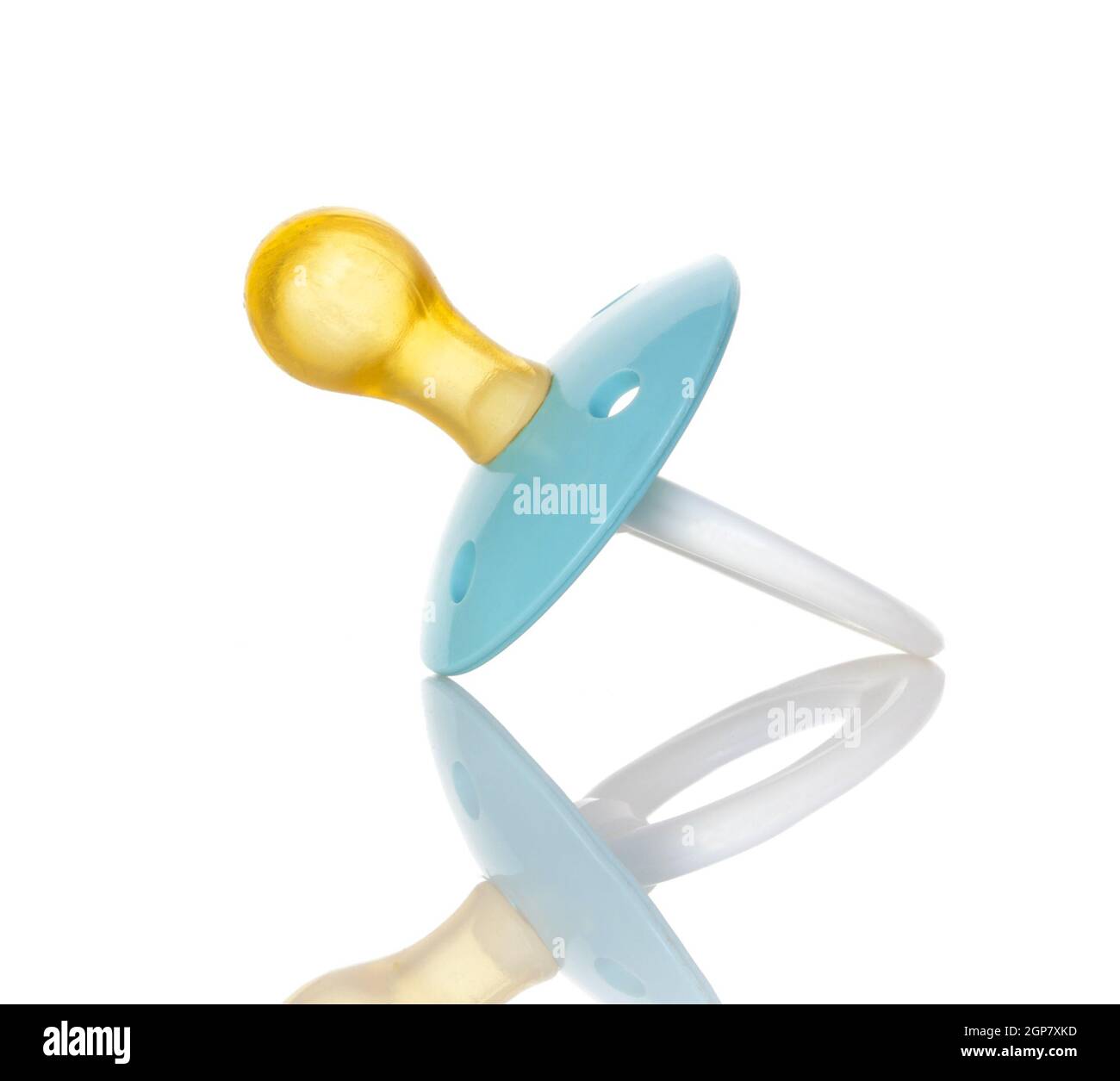 Blue baby's pacifier isolated on white background Stock Photo - Alamy