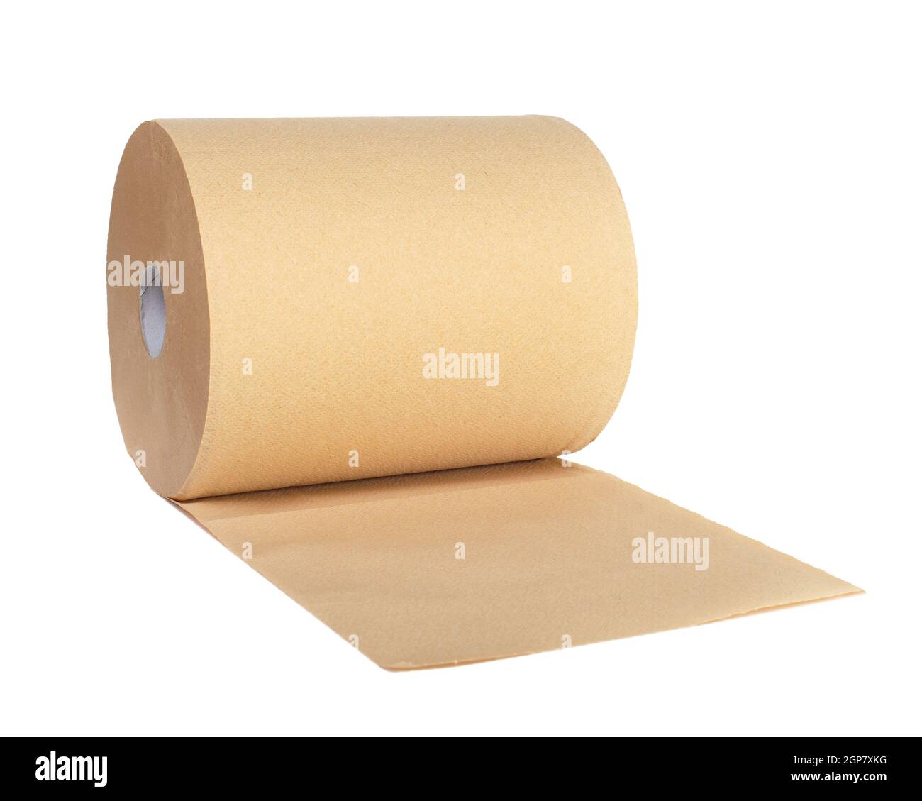 Roll of recycled paper on white background Stock Photo - Alamy