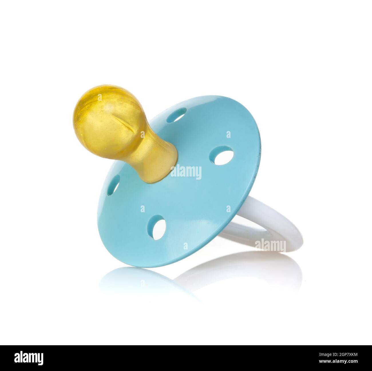 Blue baby's pacifier isolated on white background Stock Photo - Alamy