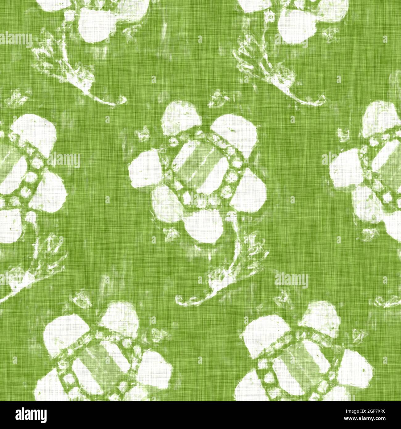 Hand drawn flower motif linen texture. Whimsical garden seamless ...