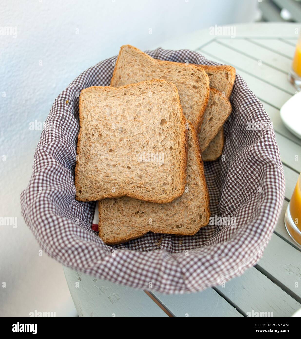 Sliced wholemeal rye bread in the basket Stock Photo - Alamy