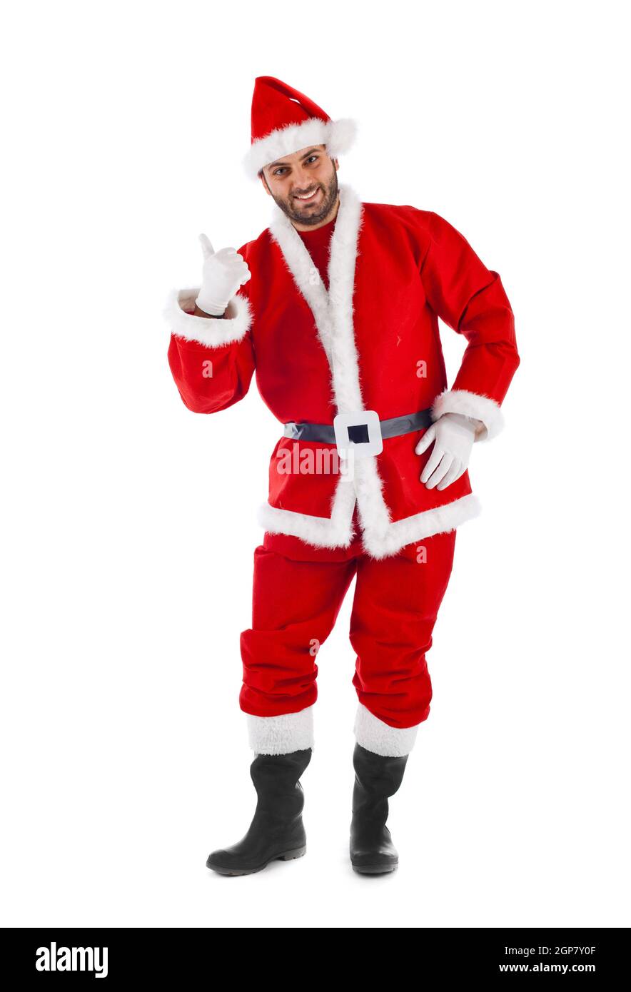 Santa Claus standing isolated on white background Stock Photo - Alamy