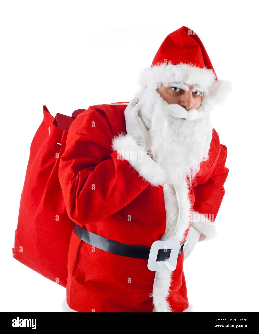 Young Santa Claus isolated on white background Stock Photo - Alamy