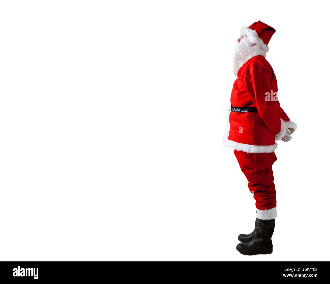 Santa Claus standing isolated on white background Stock Photo - Alamy