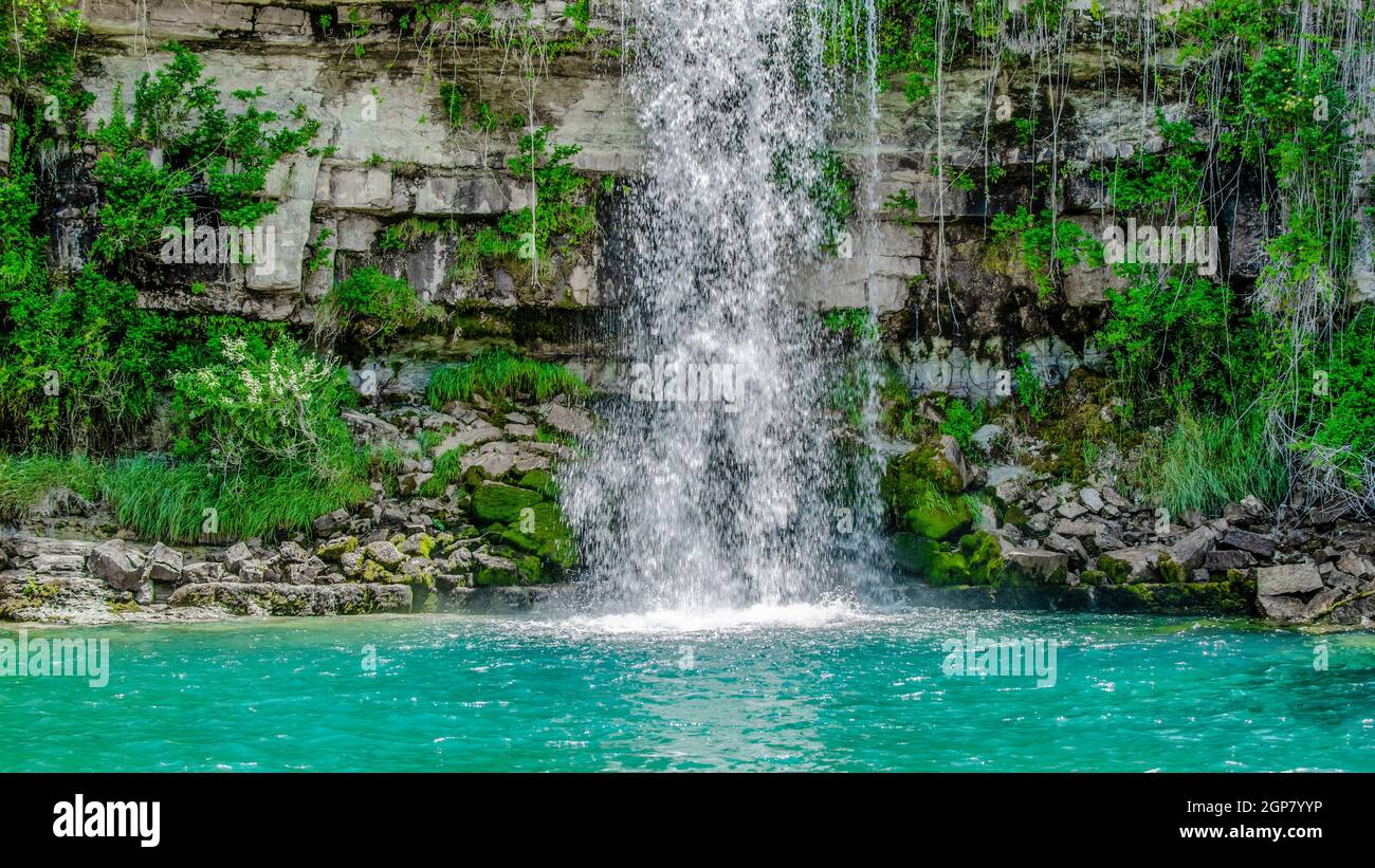 Waterfalls in the lake Stock Photo - Alamy