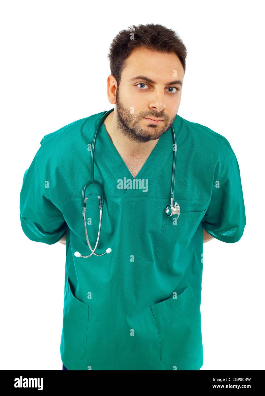 Handsome young surgeon on white background Stock Photo - Alamy