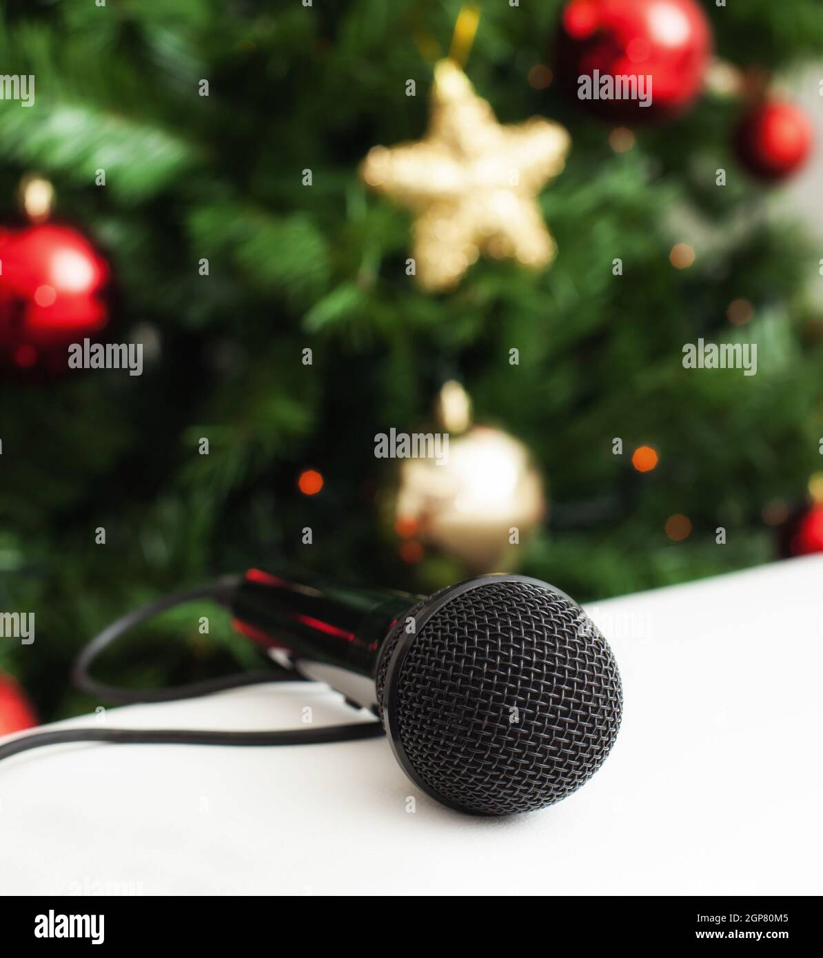 Christmas music concept. microphone hi-res stock photography and images ...