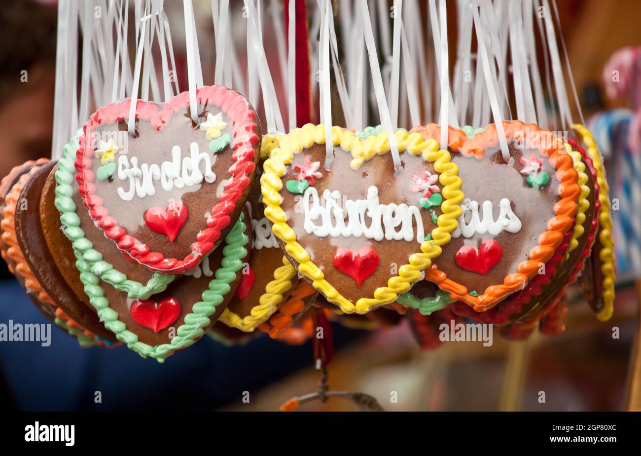 Typical souvenir of Munich, a gingerbread heart Stock Photo - Alamy