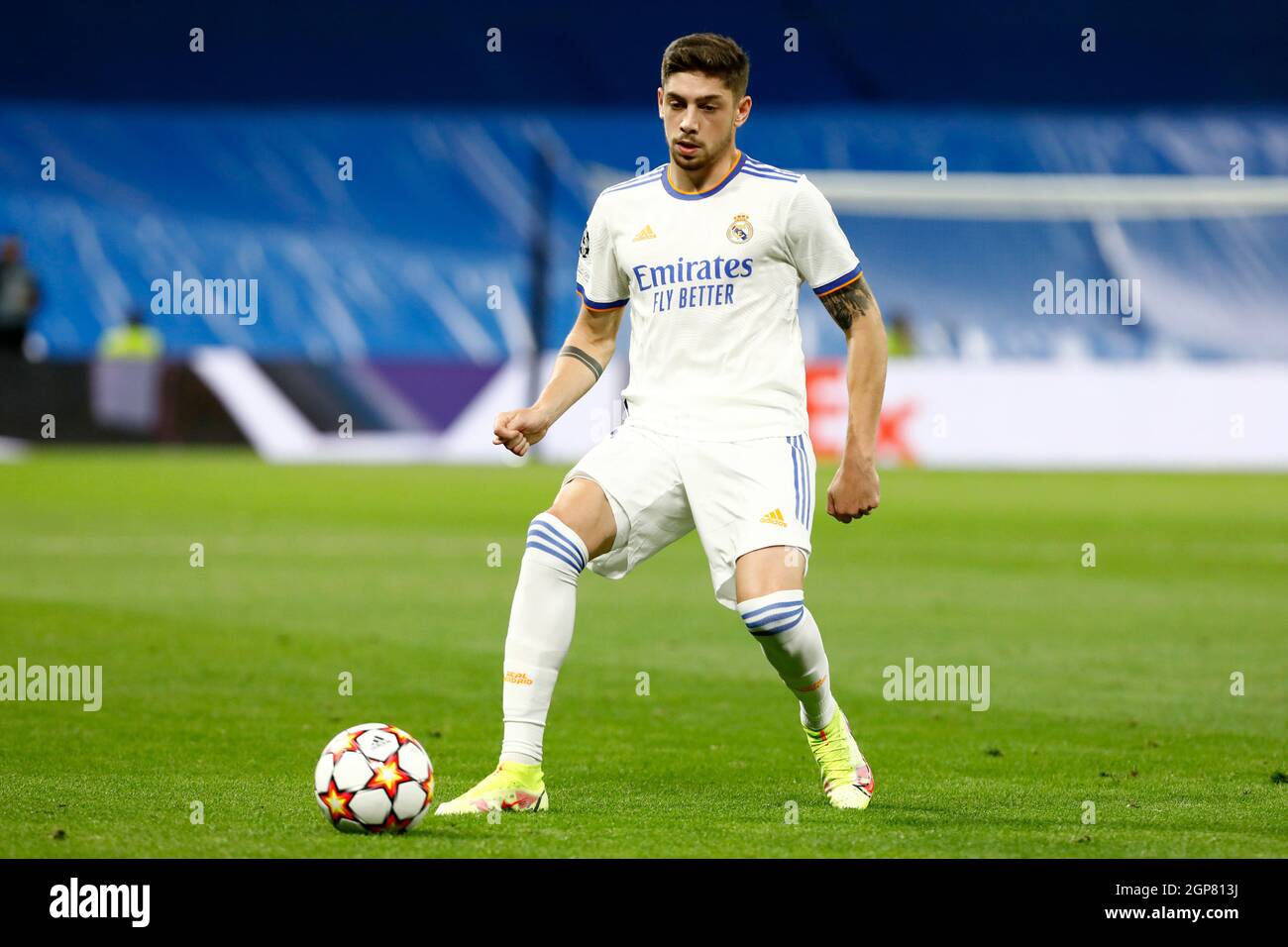 Federico Valverde of Real Madrid during the UEFA Champions League match between Real Madrid and ...