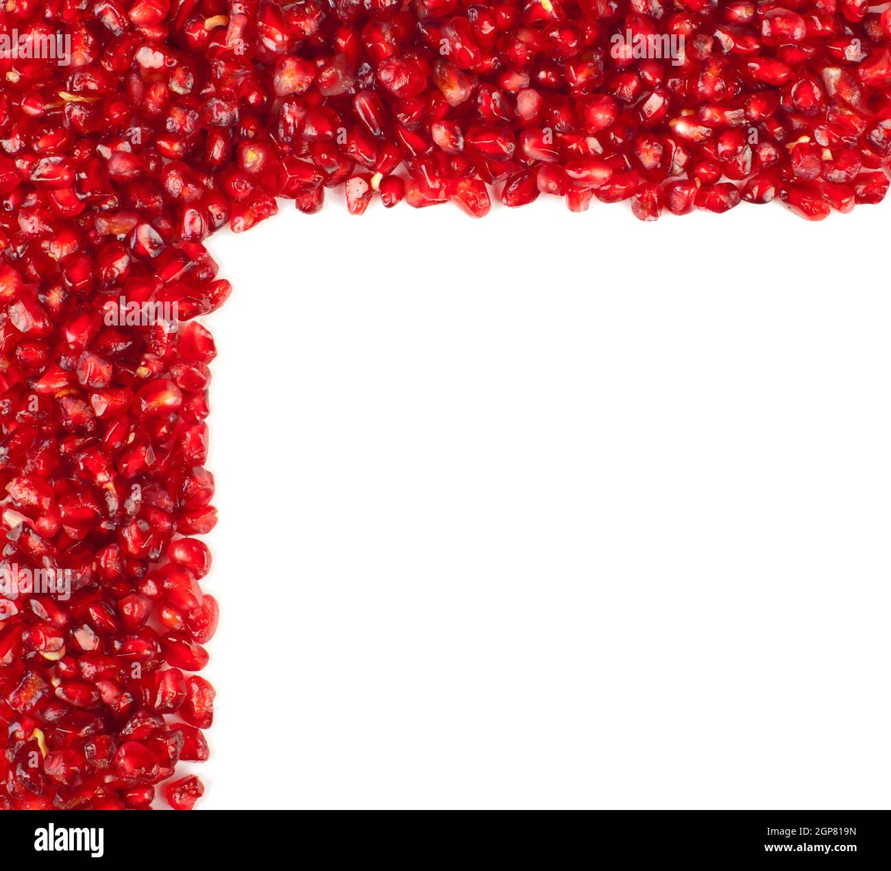 Pomegranate frame on white background Stock Photo - Alamy