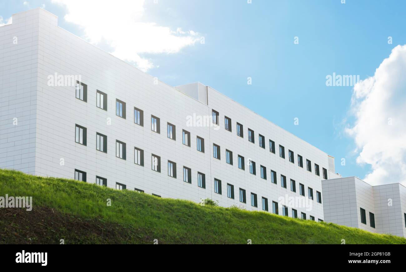 Generic building photographed on a sunny day with clouds Stock Photo ...