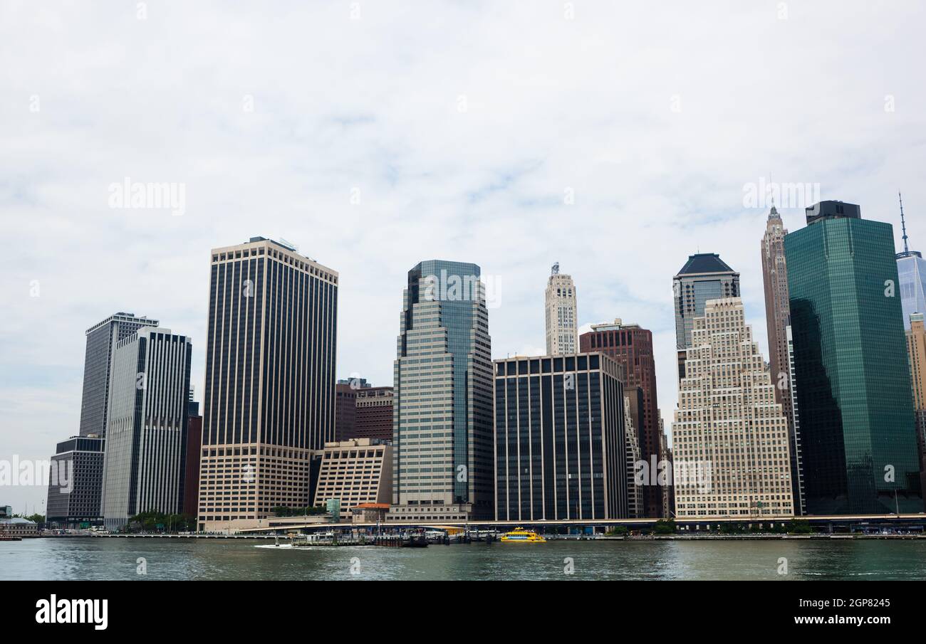 New York City, financial business buildings in Manhattan Stock Photo ...
