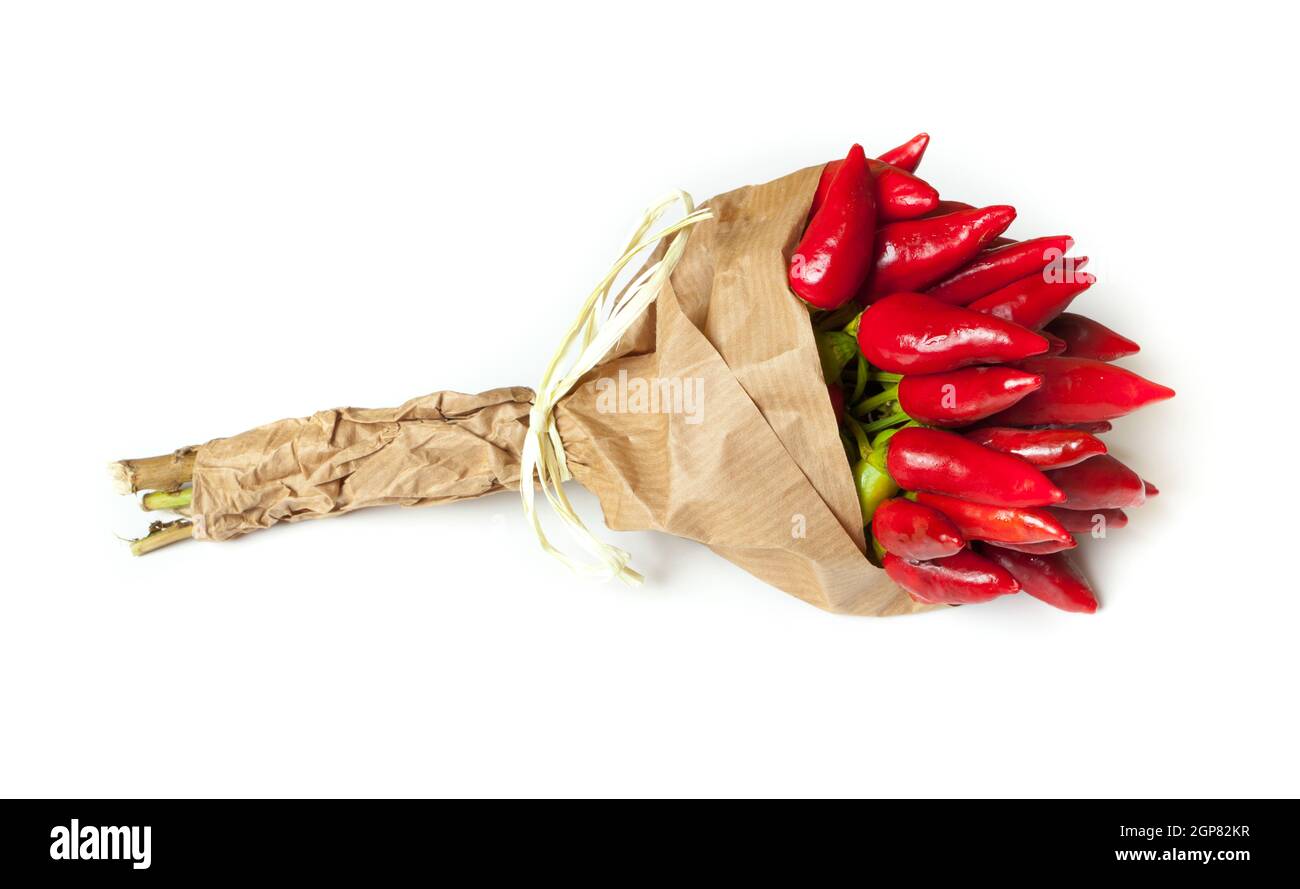 Bunch of fresh small red pepper made in Salento, Puglia, Italy Stock ...