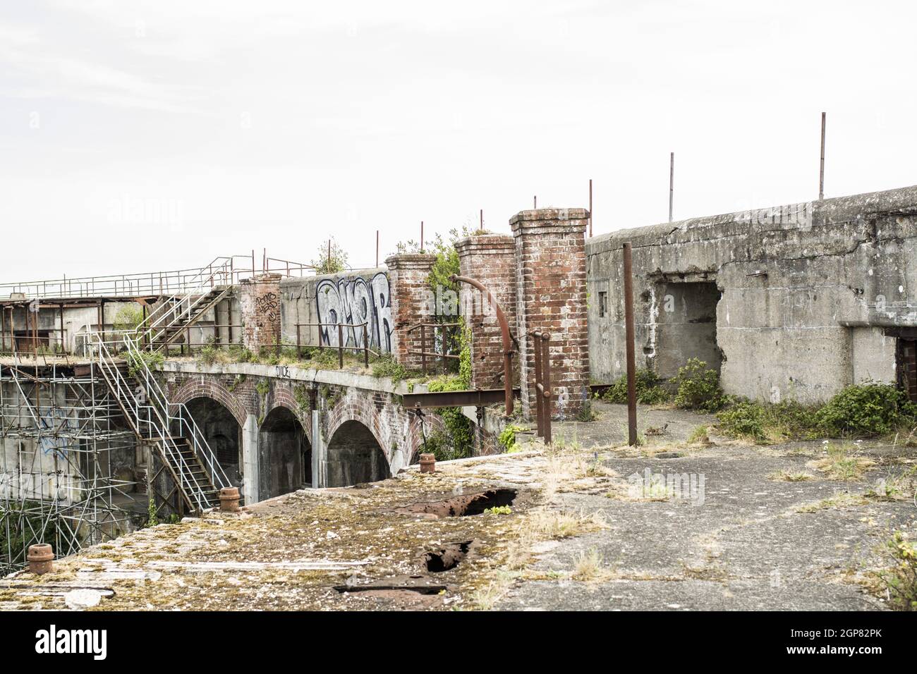 Fort Gilkicker at the East end of Stokes Bay, Gosport, Hampshire Stock ...