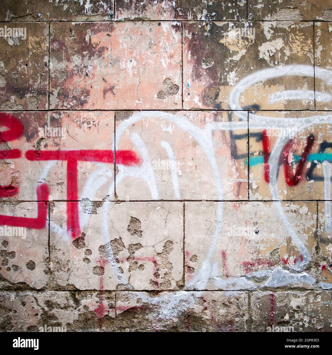 Extreme close up of colourful graffiti on concrete wall Stock Photo - Alamy