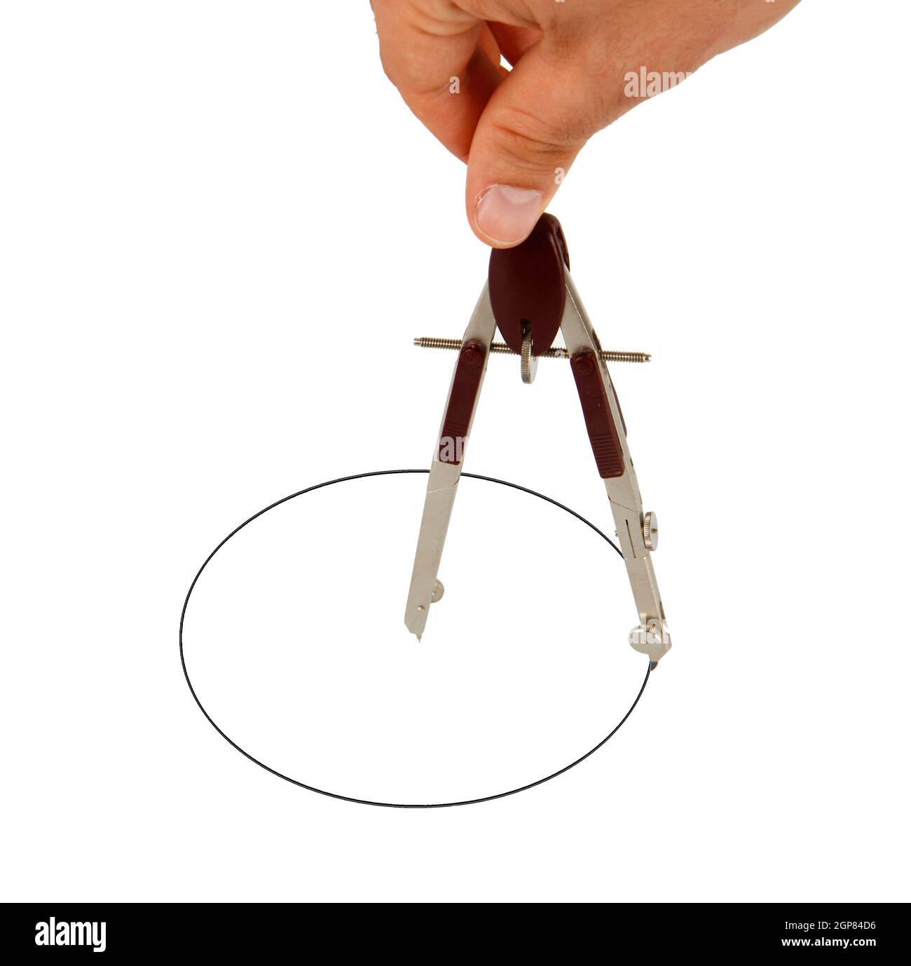 Hand with compass isolated on white background Stock Photo - Alamy