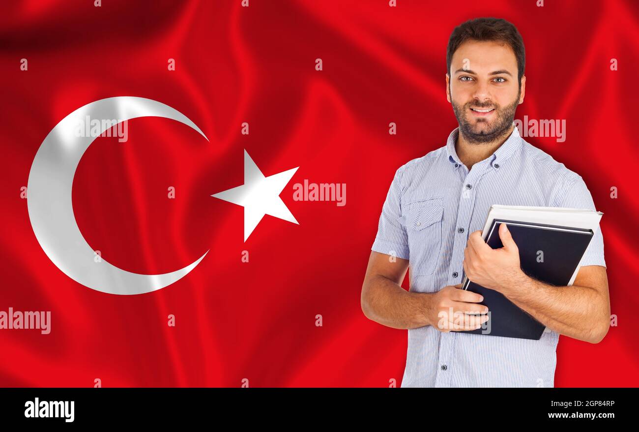 Young smiling student learns the turkish language Stock Photo - Alamy