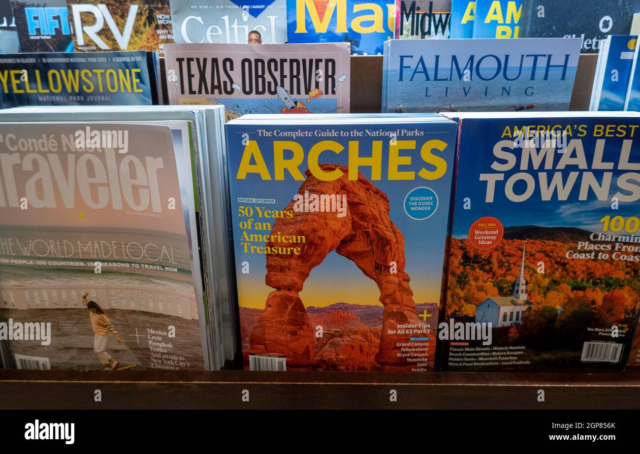 Magazine Stand Featuring Magazine Covers, NYC, US Stock Photo - Alamy