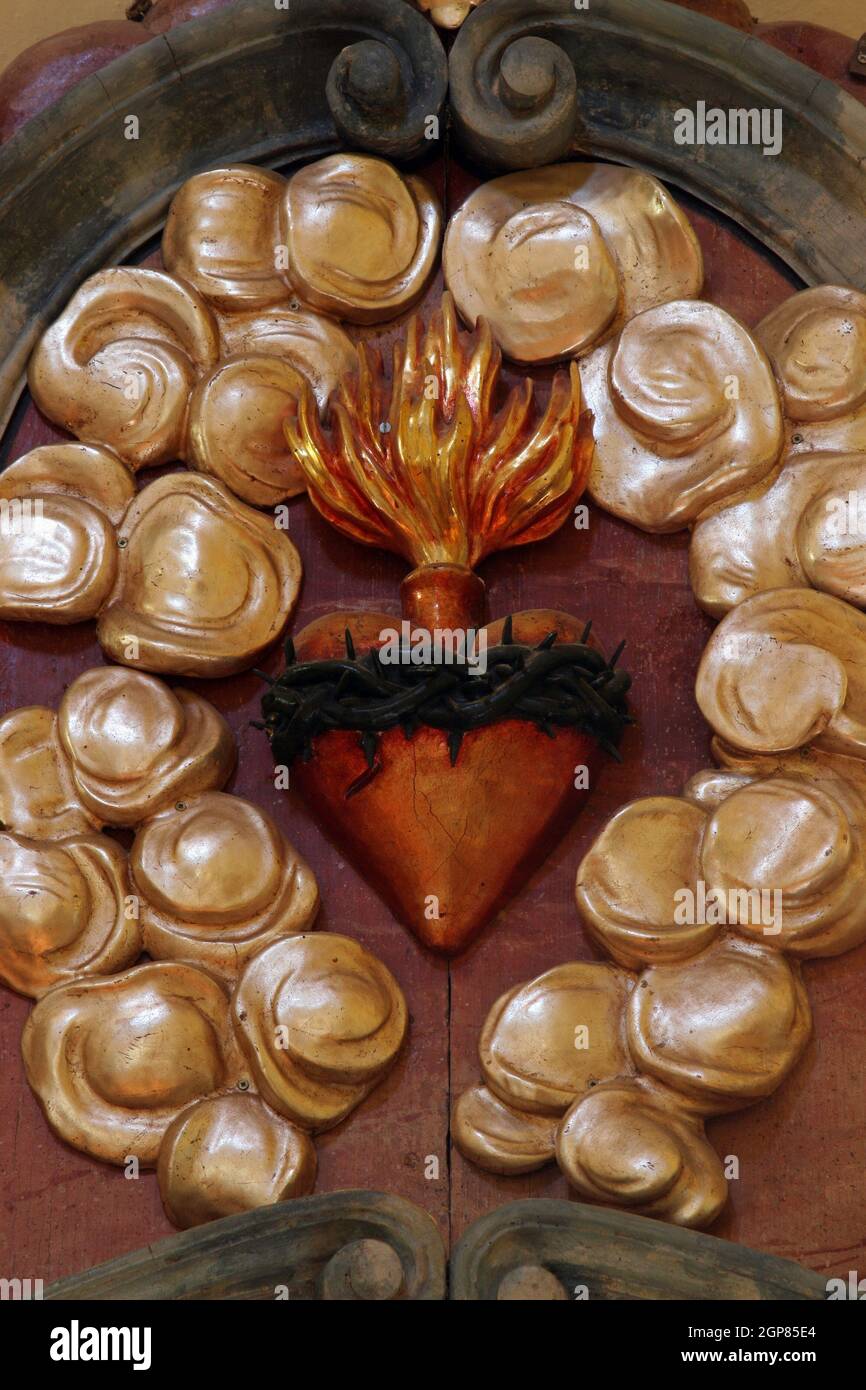 Sacred Heart of Jesus, altar decoration Stock Photo - Alamy