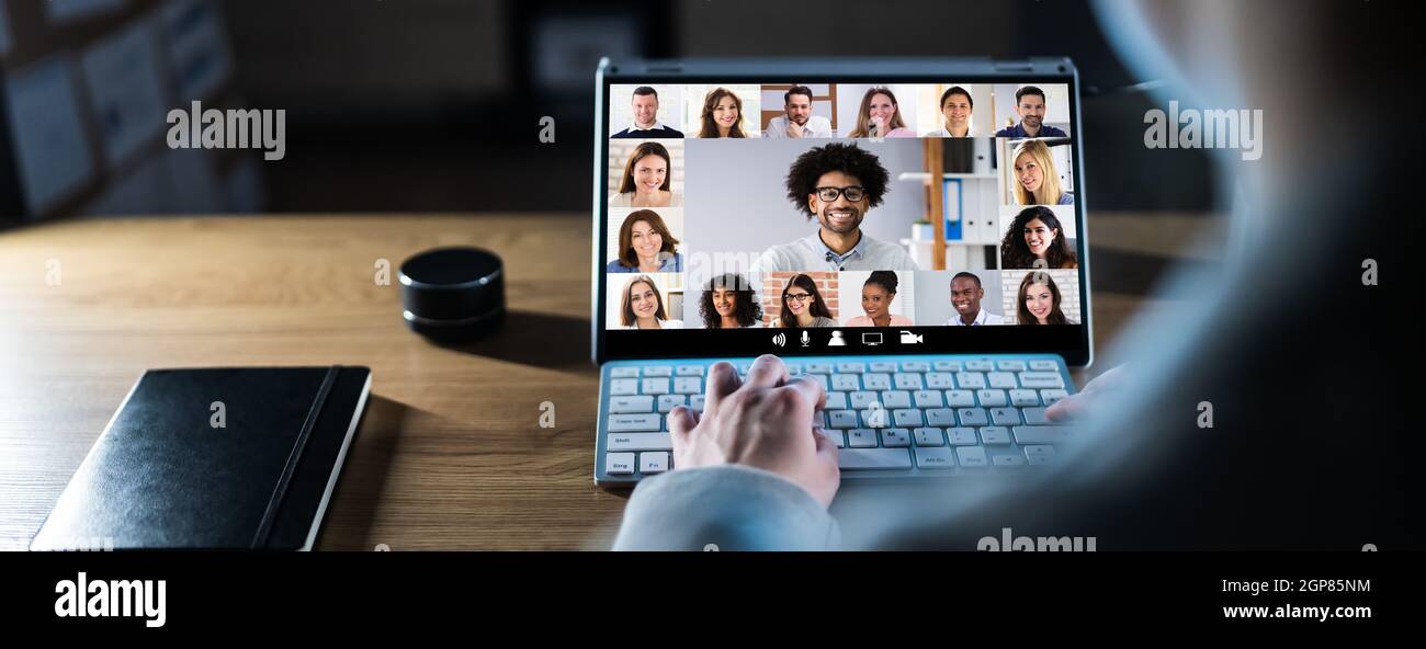Night video conference online presentation hi-res stock photography and ...