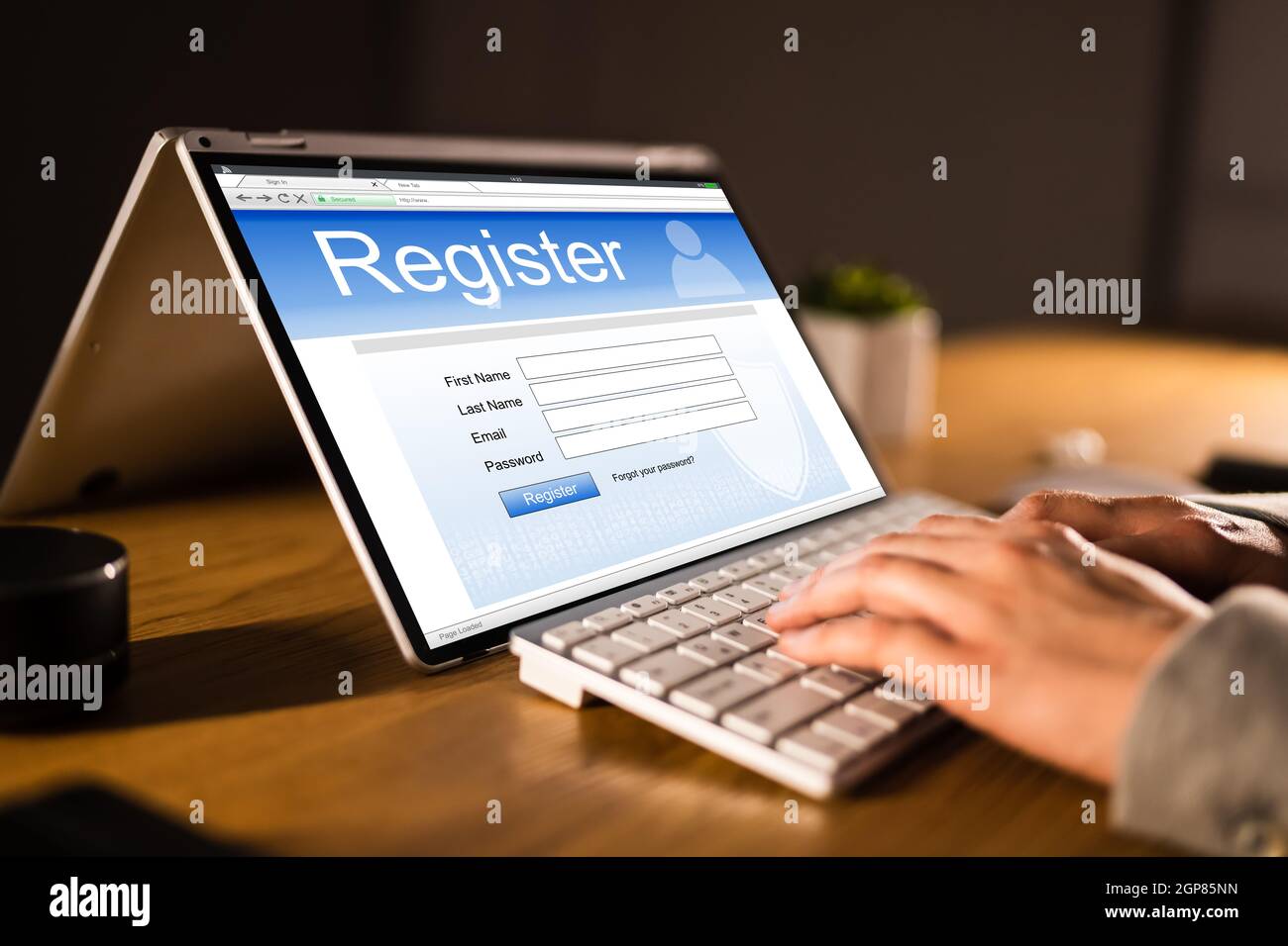 Free Online Registration And Application Form On Web Site Stock Photo ...