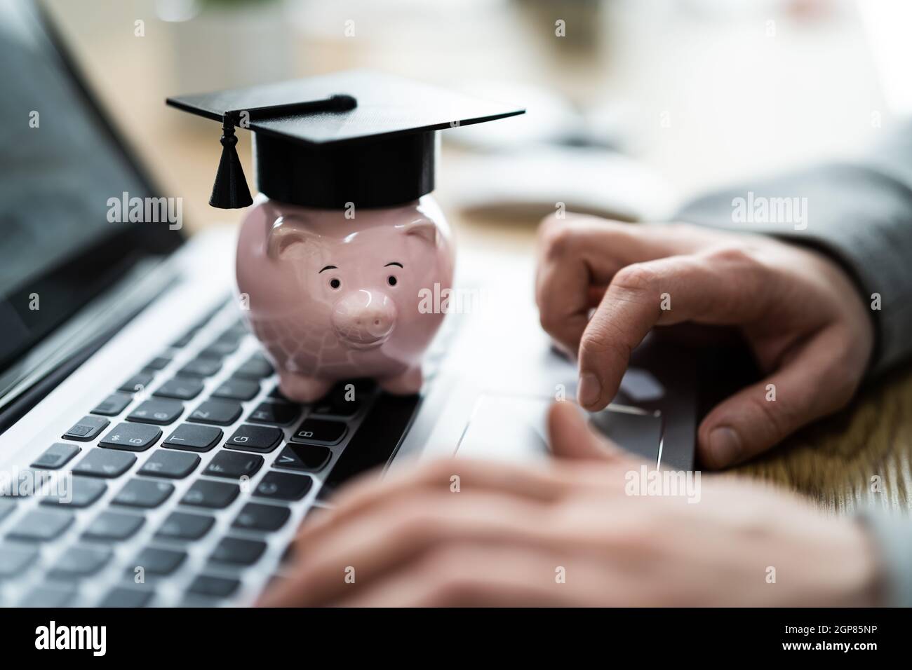 Young People University Graduation On Laptop Computer Stock Photo - Alamy