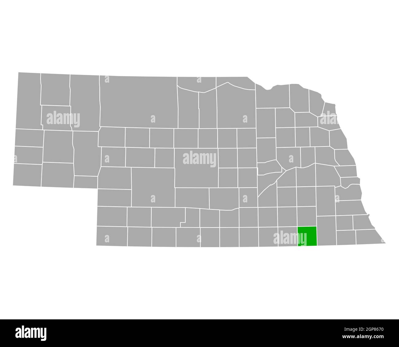 Map of Jefferson in Nebraska Stock Photo - Alamy
