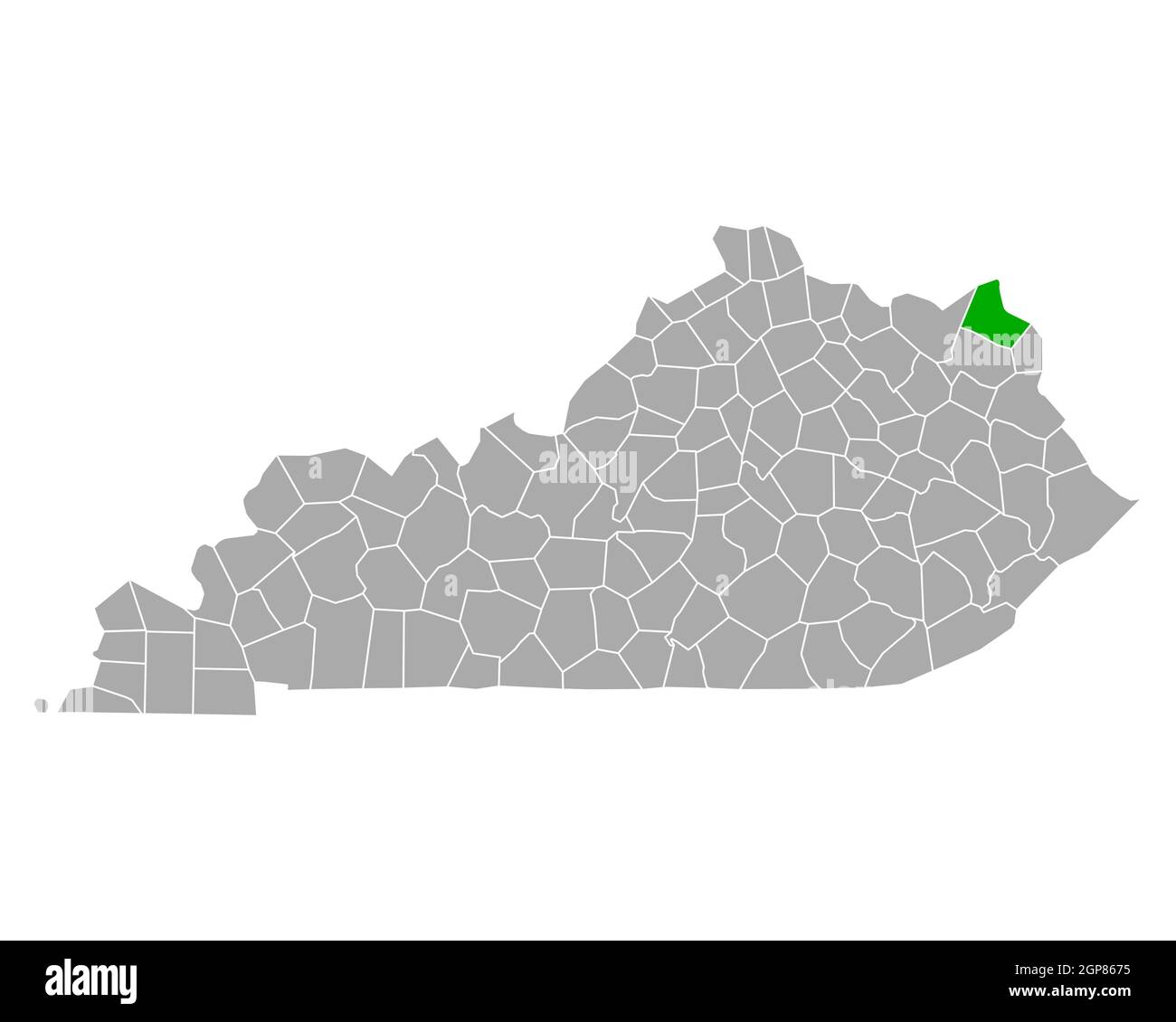 Map of Greenup in Kentucky Stock Photo - Alamy