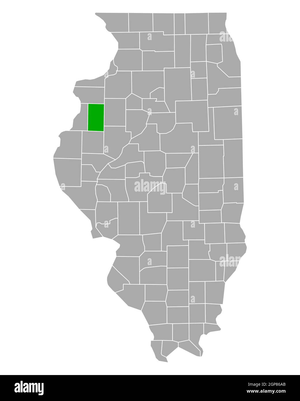 Map of Warren in Illinois Stock Photo - Alamy