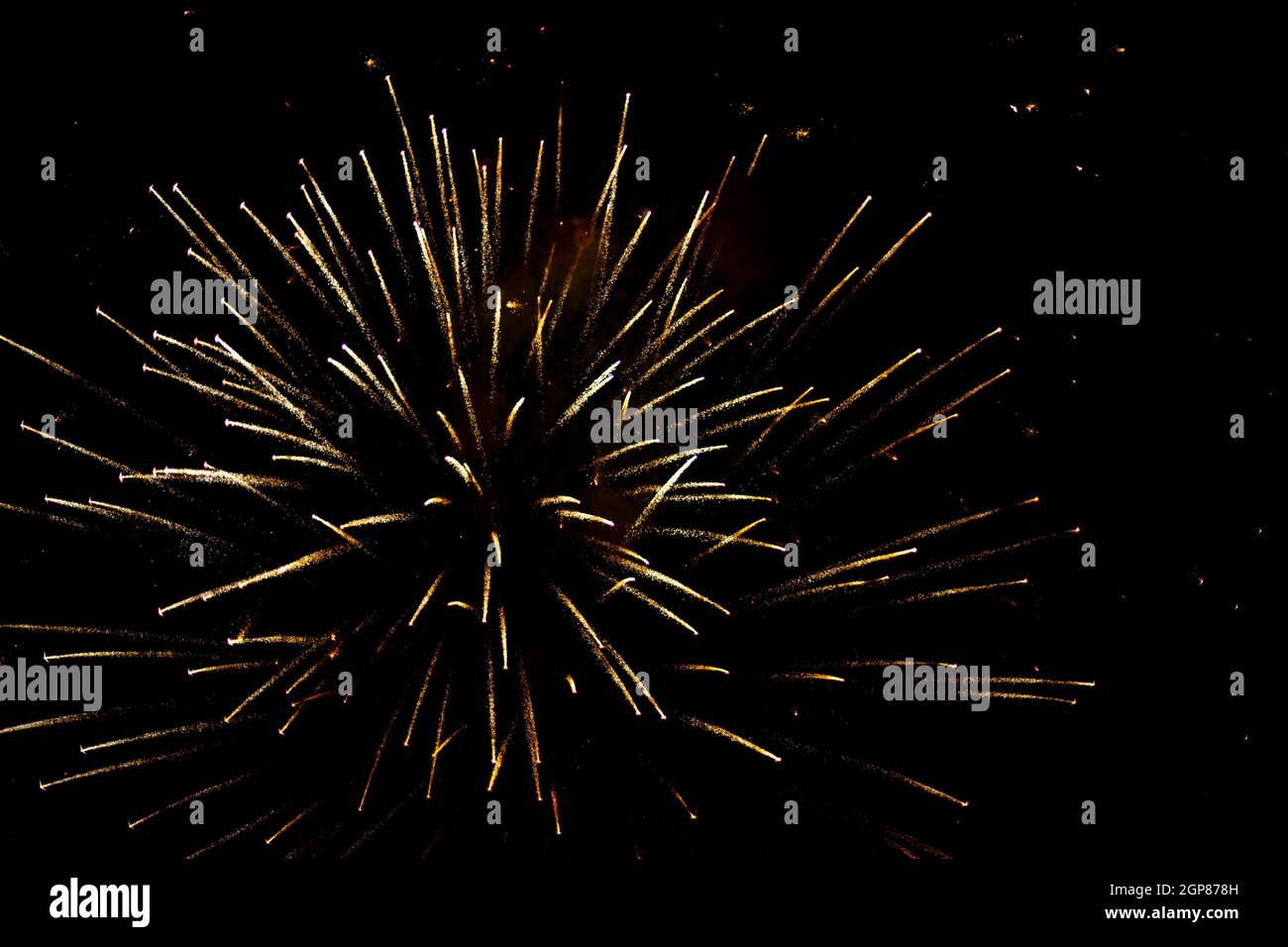 Salute in the sky. Explosion of fireworks in the night sky ...