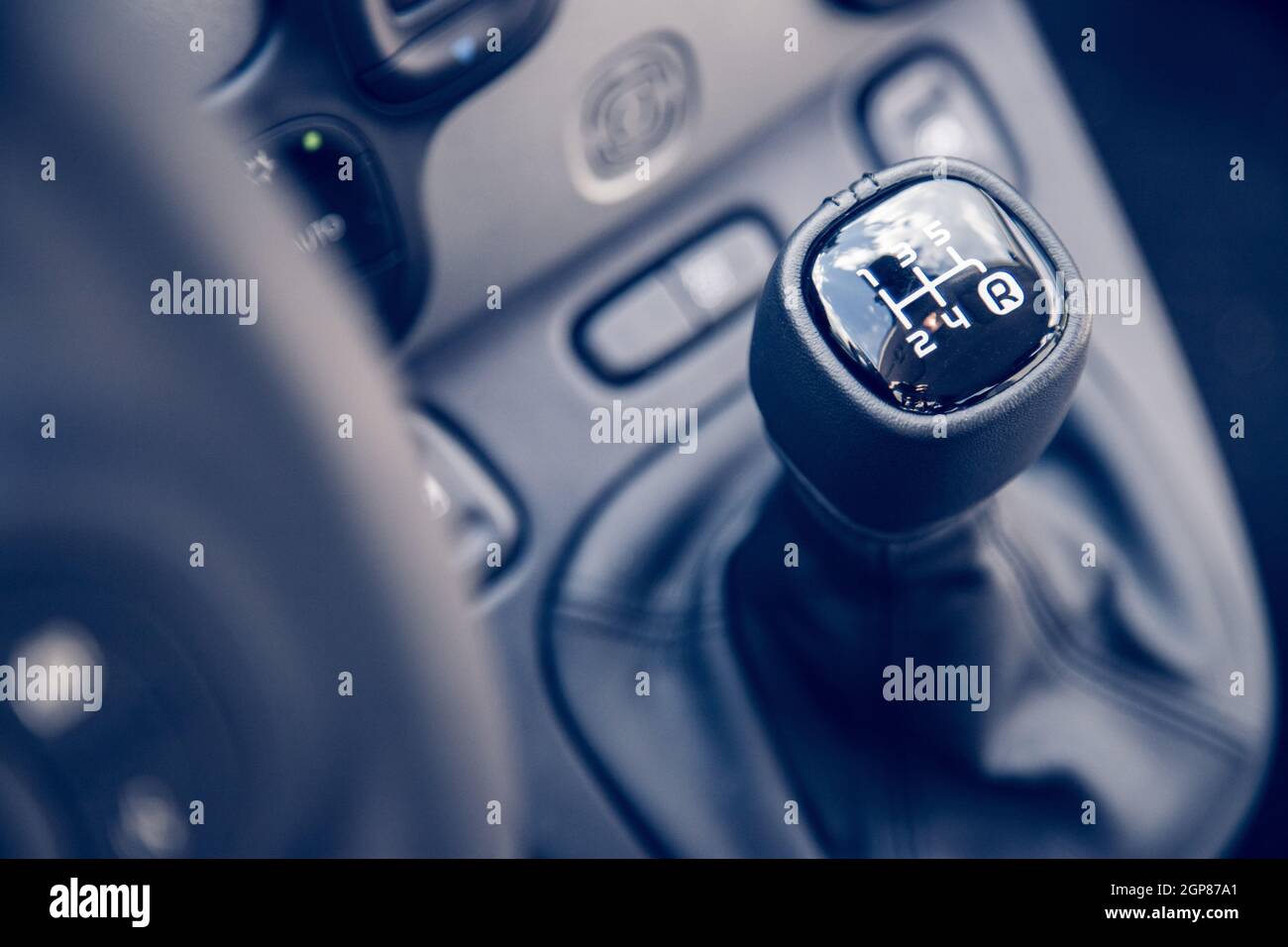 Close up of a shift lever, sports car Stock Photo - Alamy