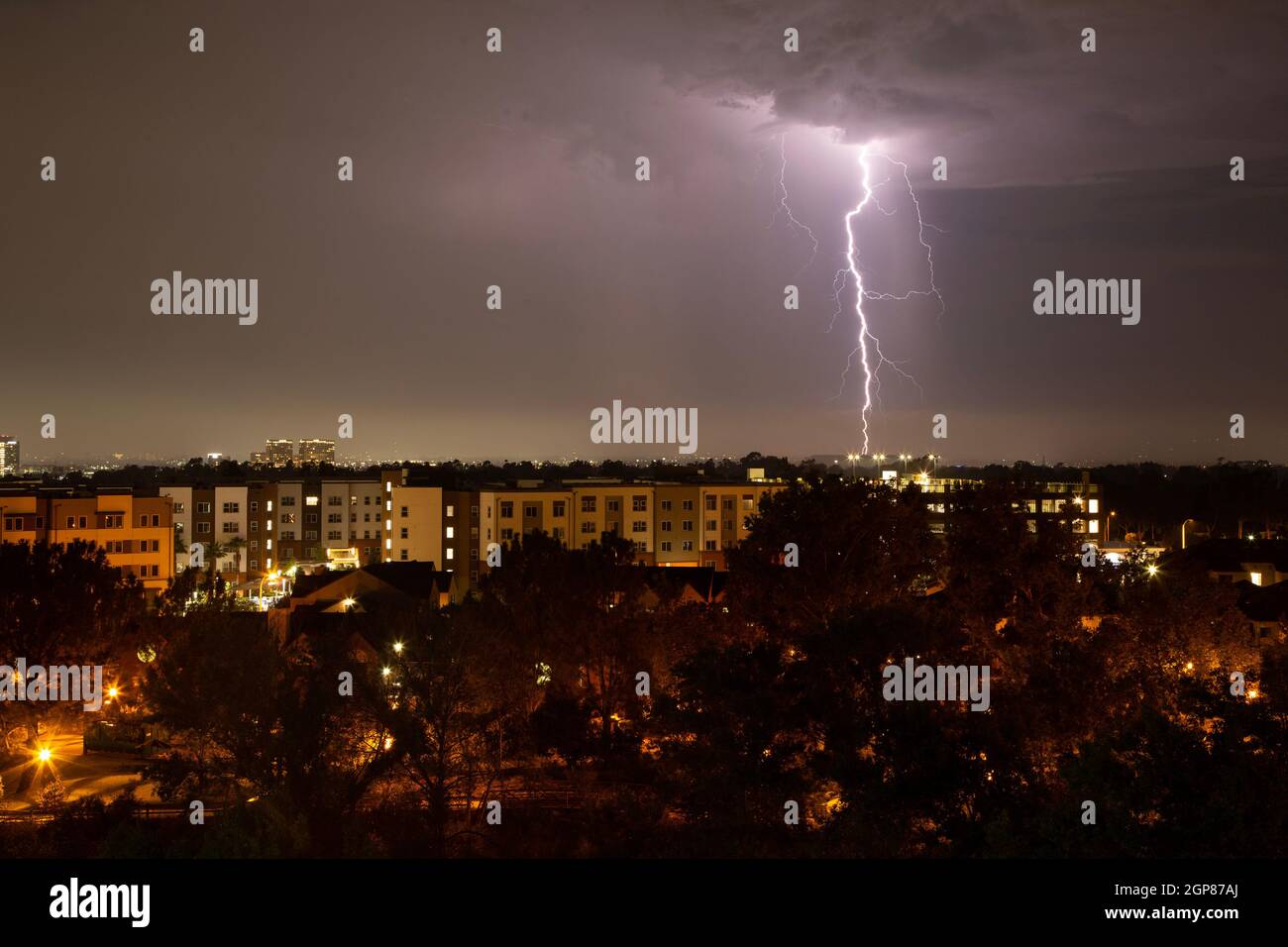 Lightning in Southern California Fall 2021. Some ignitiated wildfires ...