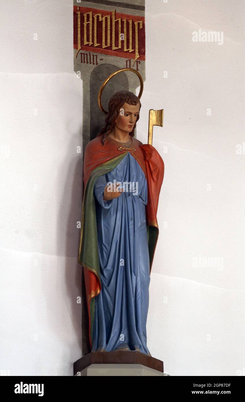 Saint James the Less statue in the parish church of St. Peter and Paul ...