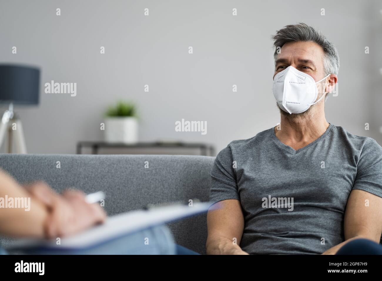 Psychiatrist Or Psychology Psychologist With Clipboard And Face Mask ...
