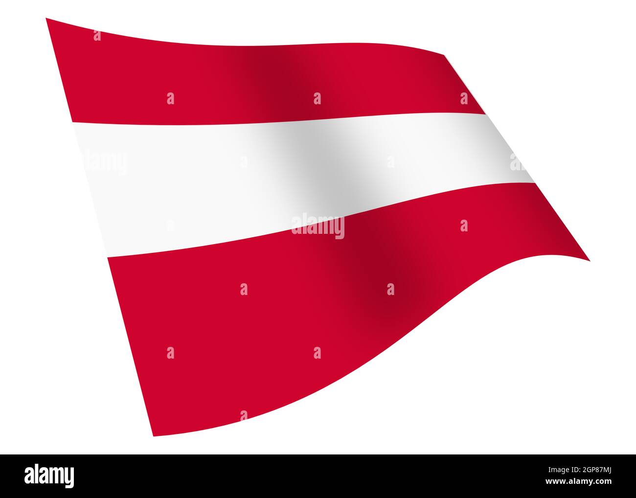 An Austria waving flag 3d illustration isolated on white with clipping ...