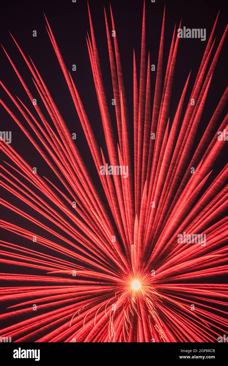 The moment of explosion of fireworks. Shooting Location: Tokyo ...