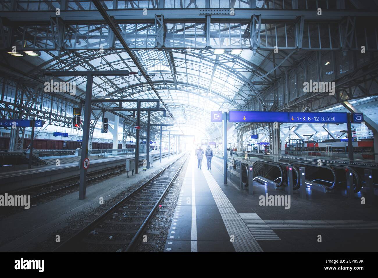 Travelling scene on train station, rail platform or track Stock Photo ...