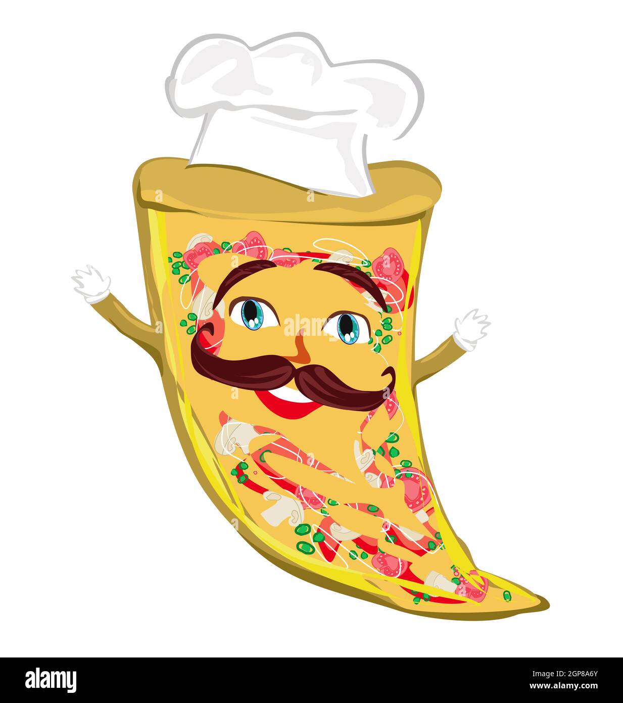 Cartoon pizza chef - funny character isolated from the background Stock ...