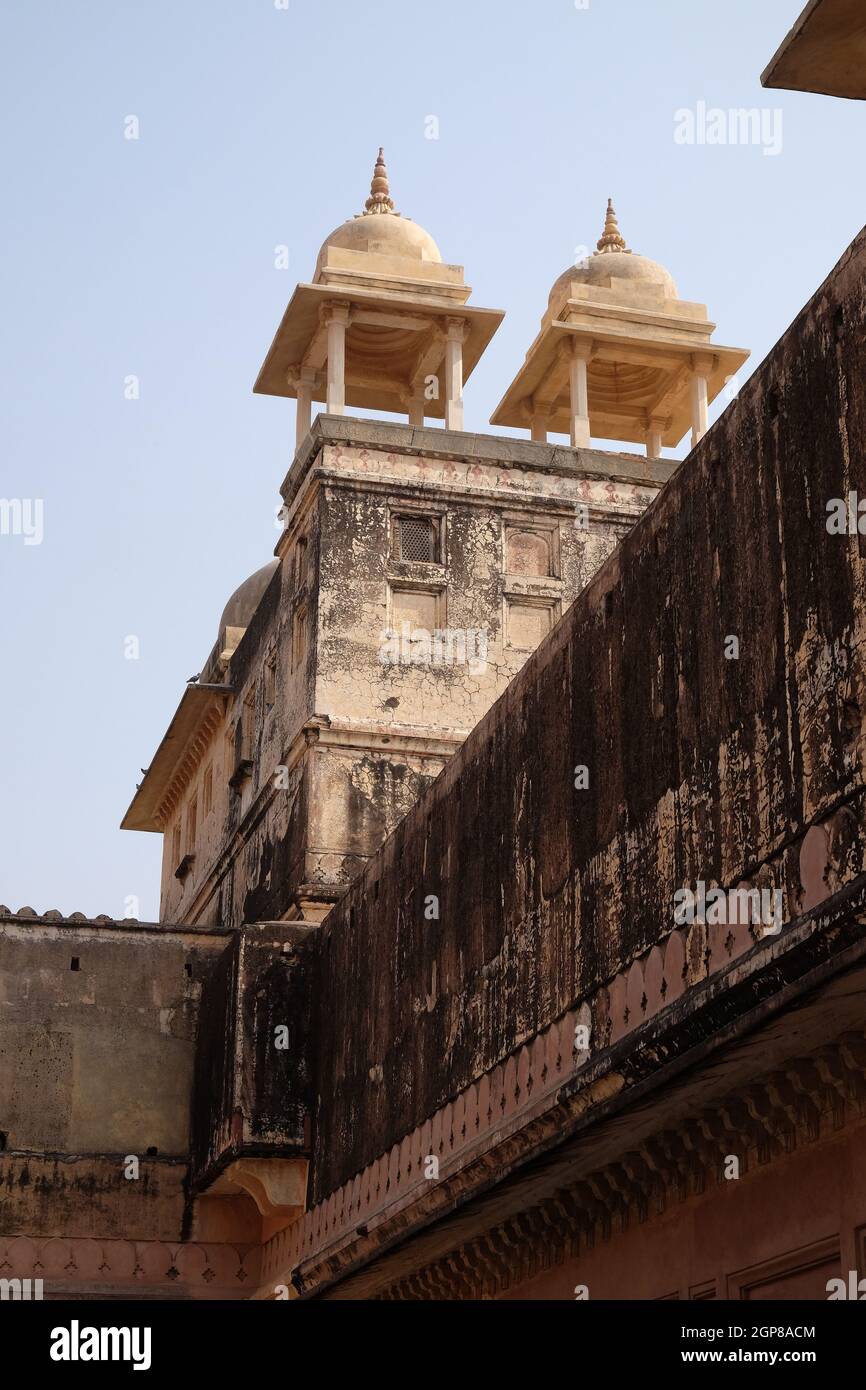 Architectural detail of Amber Fort in Jaipur, Rajasthan, India Stock ...