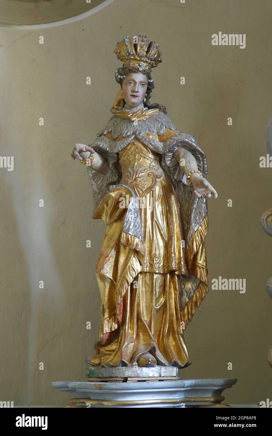 Saint Helena statue on the main altar in the church of St. Catherine of ...