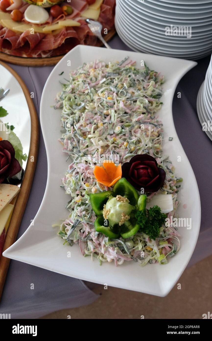 Classic Croatian plate with fine salad with ham Stock Photo - Alamy