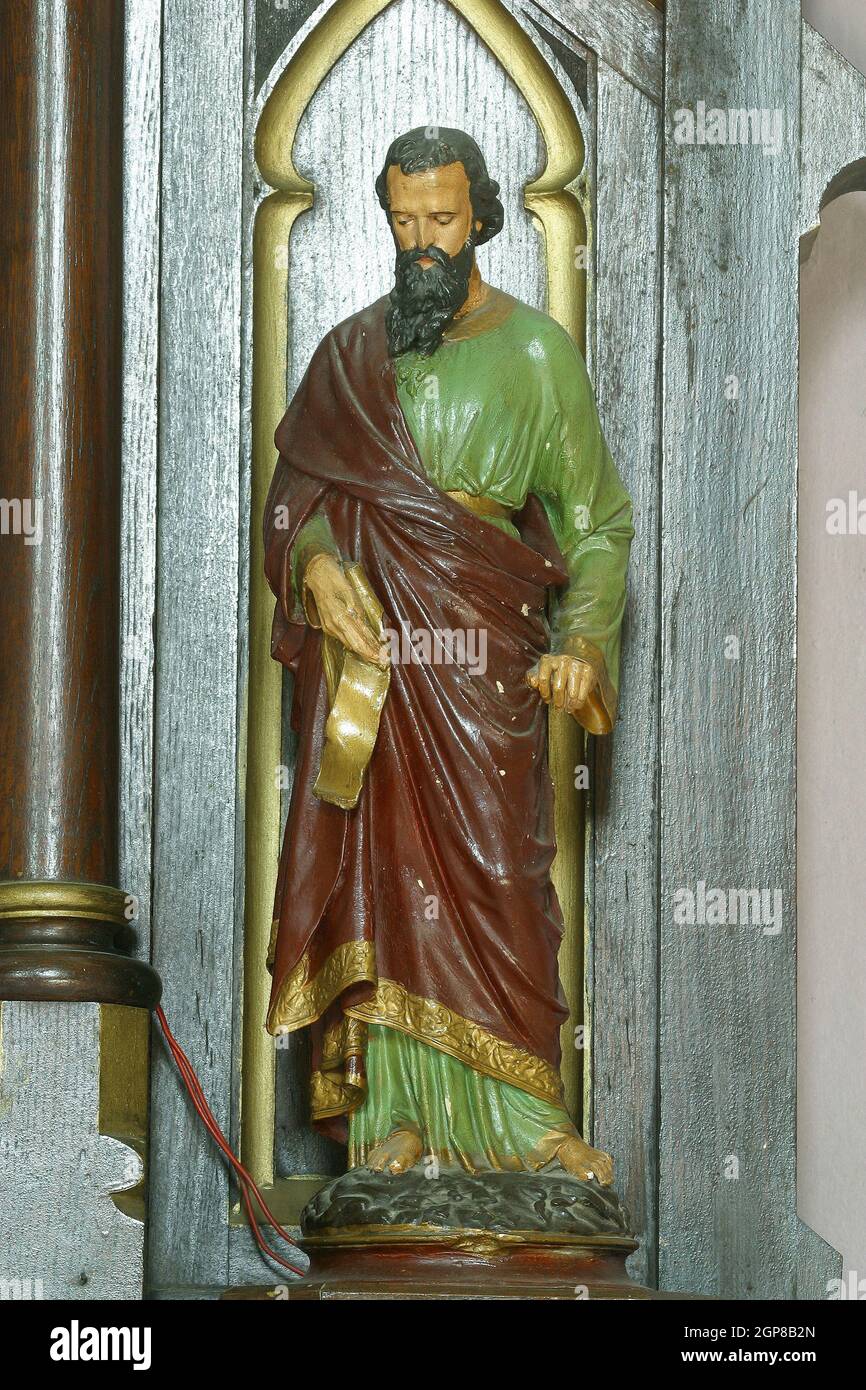 Saint Paul statue on the altar of Saint Valentine in the Church of the ...