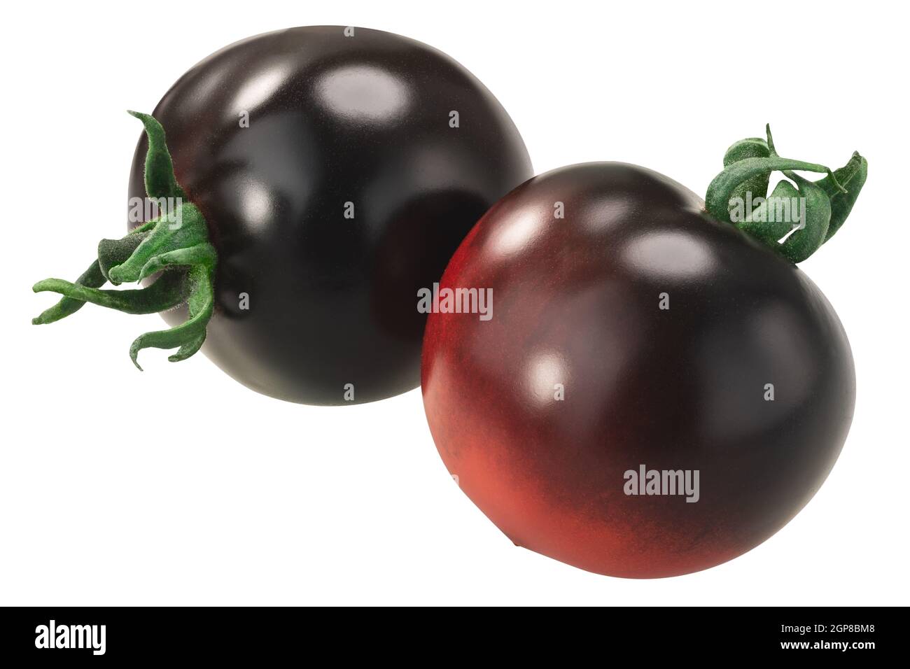 Indigo Rose heirloom tomatoes, isolated Stock Photo - Alamy